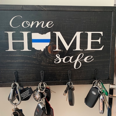 Come Home Safe Police Key Holder. Law Enforcement Key Ring - Etsy