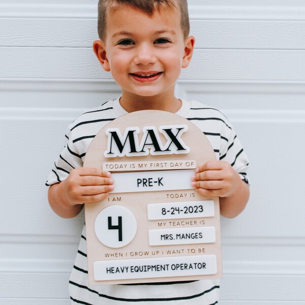 First Day of School Sign / Personalized First Day of School Sign / Dry ...