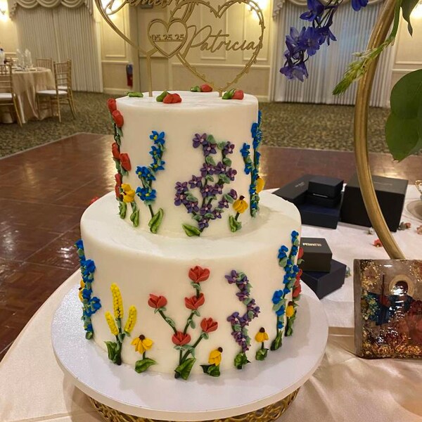 Gold Cake Topper With Hearts for Wedding, Date Cake Topper, Cake Topper ...