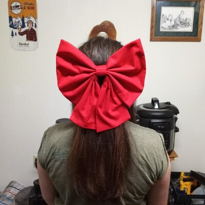Red Large Cosplay Hair Bow for Women, Oversize Hair Bow, Cosplay Red ...