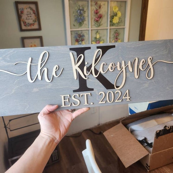 Monogram Sign: Last Name Wall Decor - Personalized Wedding Gift - Etsy