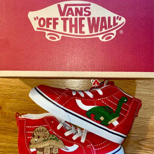 Dinosaur Hand Painted High Top Vans | Toddler High Top Vans - Etsy