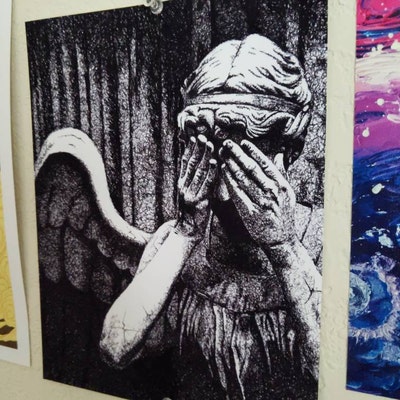 Weeping Angel Pen and Ink Drawing - Etsy