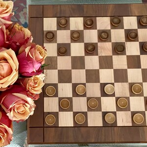 Qty 24 1.25 Wood Stacking Checkers Finished in Clear and Walnut Wooden ...