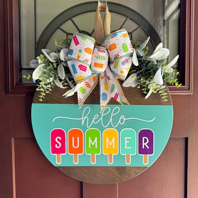 Summer Front Door Decor Hello Summer Popsicles Summer Door Hanger ...