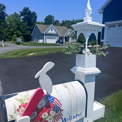 Tall Birdhouse/feeder for Post, Outdoor Weatherable Post Mount PVC Bird ...