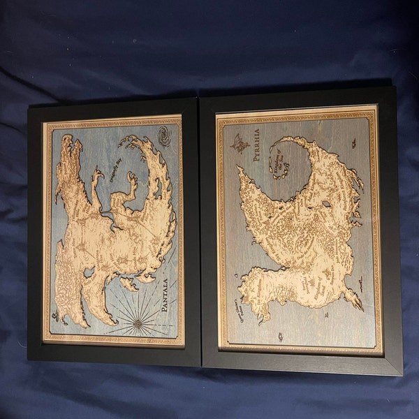 3D Wood Engraved Map of Pantala Wings of Fire Map - Etsy