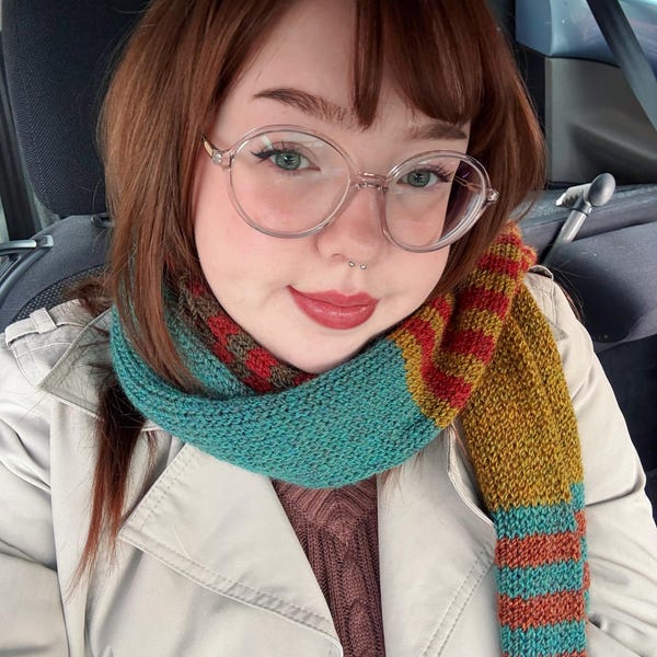 Knitted Infinity Scarf, Sunset Rainbow Scarf, Vegan, Cowl, Snood, Knit ...