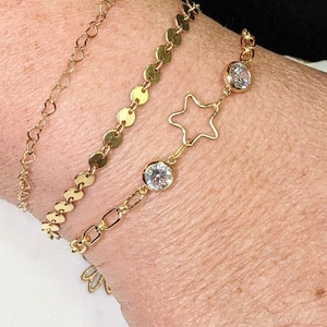 Set of 5 X Star Connectors for Permanent Jewelry 14kt Gold Filled or ...