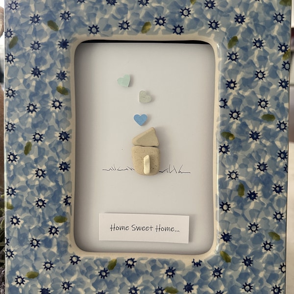 Personalised Birthday Card Cornish Sea Glass Art Handmade in Cornwall ...