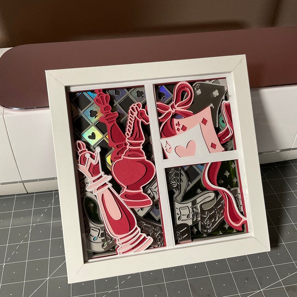 3D Layered Chess SVG PDF EPS, Chess Shadow Box, Playing Cards 3D Svg ...