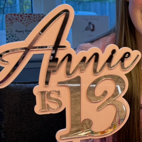 Double Layer Cake Topper | Name is Age | Personalised | Various Sizes ...