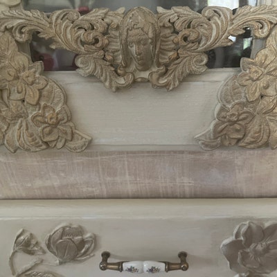 Our Lady Carved Wood Applique for Fireplace Mantel, Carved Flower ...