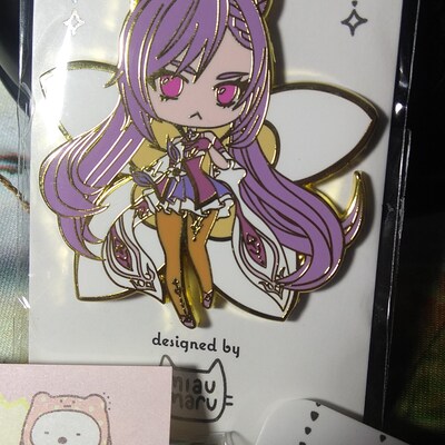 Keqing Flower Enamel Pin Genshin Impact Jumbo Size 2 Inch Gold Metal - Etsy