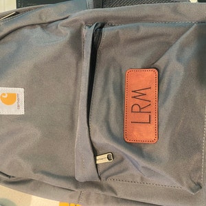 Square Leather Patch Monogram Leather Patch Backpack - Etsy