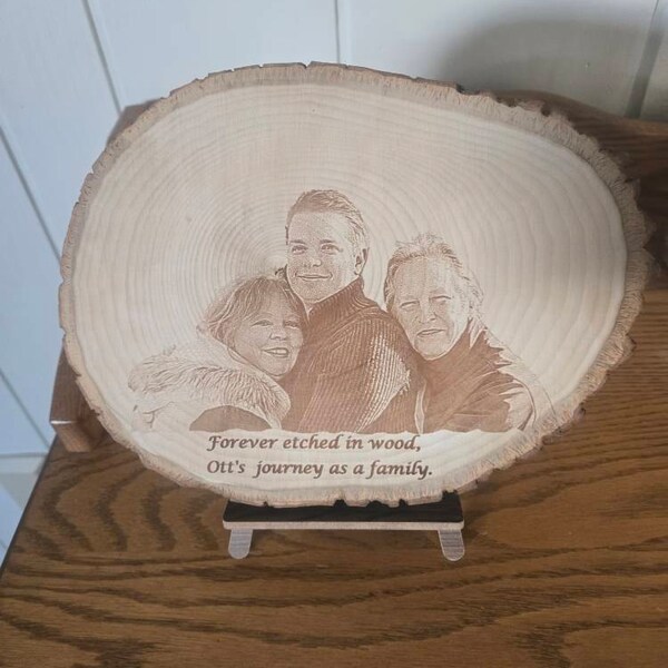 Custom Laser Engraved Wood Etching Personalized Family Portrait Gift ...