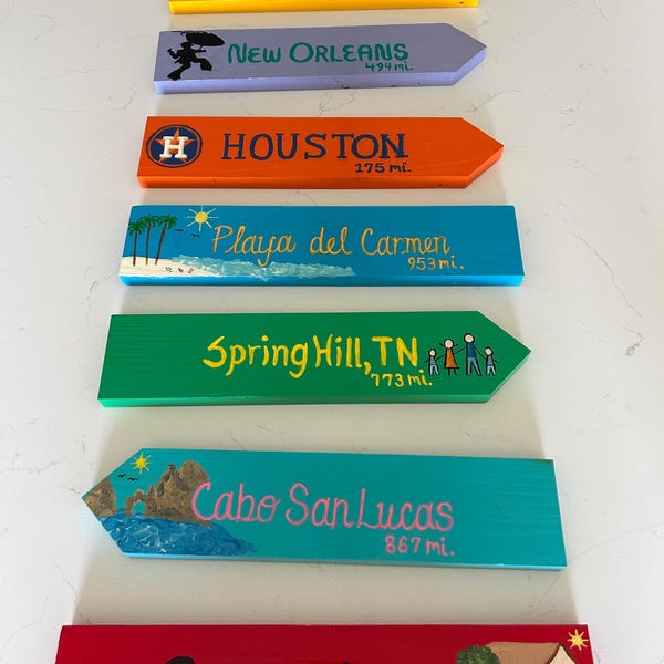 Destination Arrow Signs, Tropical Directional Arrows, Hand Made Wooden ...