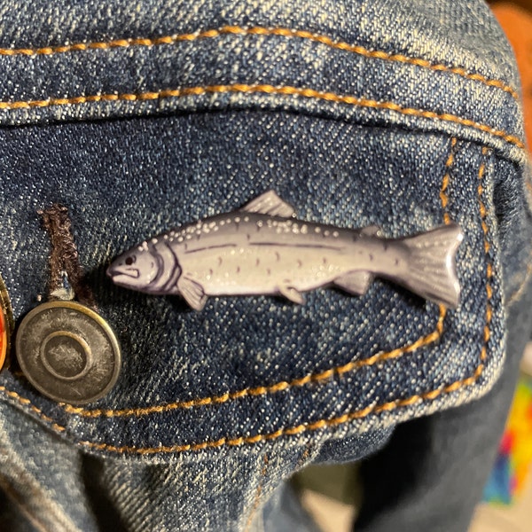 Brown Trout Fish Lapel Pin - Etsy