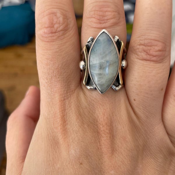 Cubic Zircon Silver Ring, Zircon Stone Silver Ring, Zircon Ring, Large Gemstone Ring, Unique ...