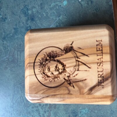 8 Inch Wooden Cross for Wall Décor Olive Wood Crucifix Made in the Holy ...