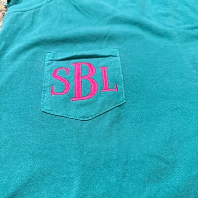 Monogrammed Comfort Colors Pocket Tshirt, Monogram Comfort Colors 6030 ...