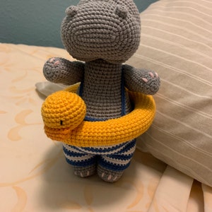 Summer Hippo, Summer Stuffer Toy, Heatwave Hippo, Crochet Swimmer Doll ...