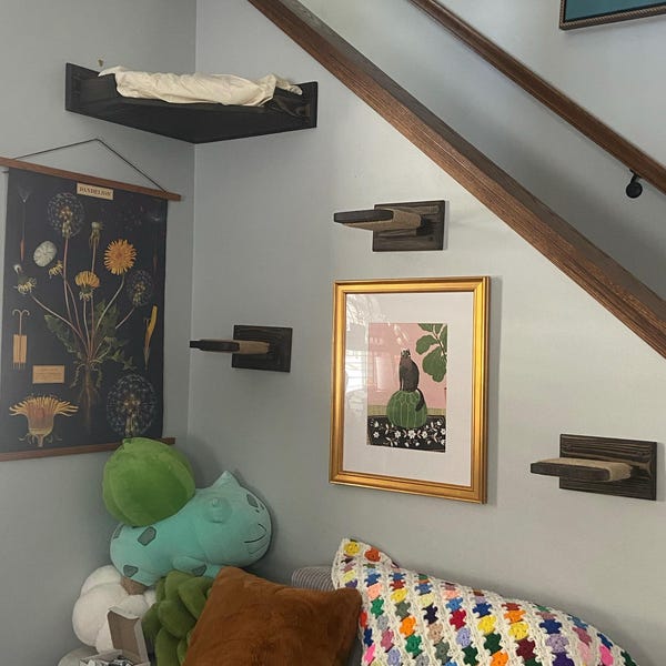 Ceiling Cat Furniture Playground Wood Cat Furniture Set of 4 Houses and ...