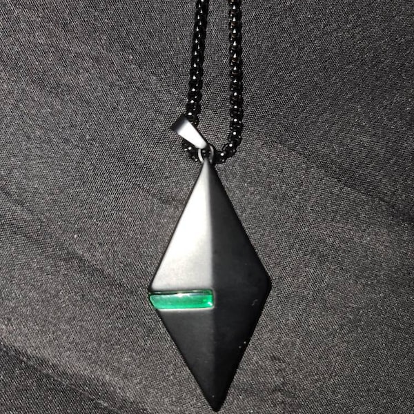 Men's Gold Necklace, Emerald Necklace, Gold Necklace for Men, Emerald ...