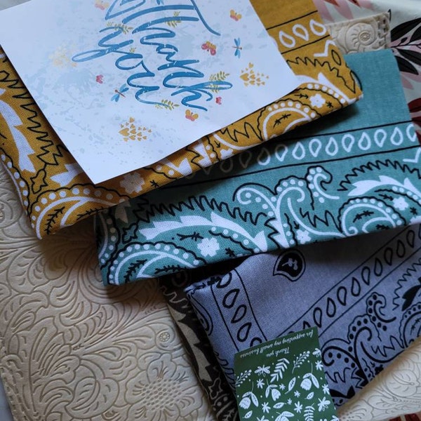 Neutral Earthtone 100% Cotton Bandanas Botanical Head Wraps Scarf ...
