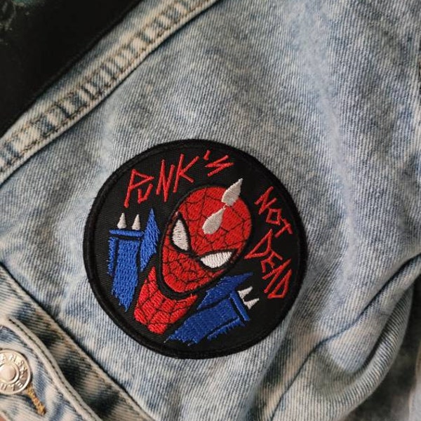 Spider-punk - Punk is Not Dead Iron-on Embroidered Patch (hobart Brown ...
