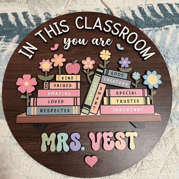 3D School Counselor Door Sign, Teacher Door Hanger, School Psychologist ...