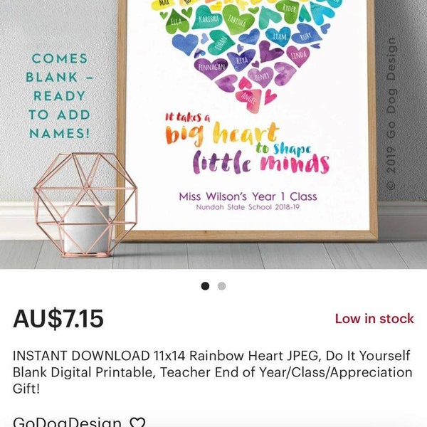 A4 Teacher/staff Appreciation Hearts JPEG Instant Download, DIY Blank ...