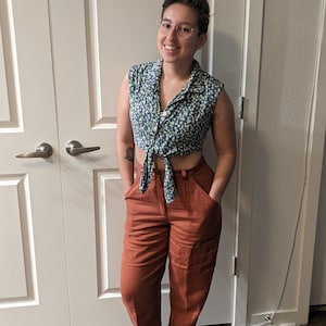 High Waisted Linen Pants GINGER, Tapered Linen Pants, Linen Pants for ...