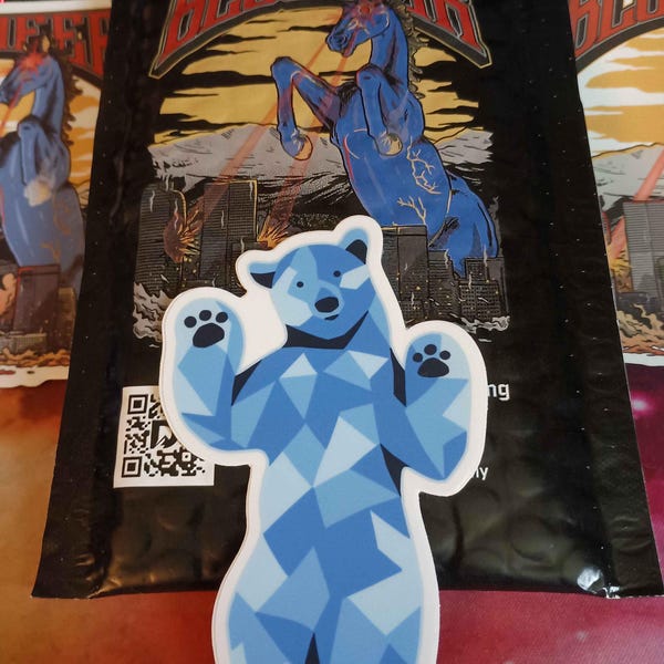Denver Colorado Blue Bear Travel Sticker - Etsy
