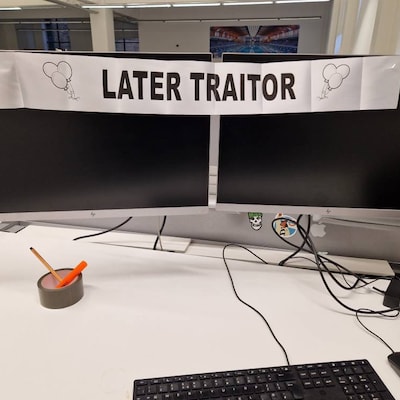 Later Traitor Leaving Banner Work Colleague Leaving Funny Sarcastic ...