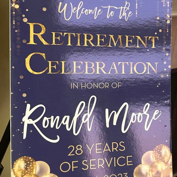 Retirement Party Welcome Sign, Retirement Dinner, Personalized ...