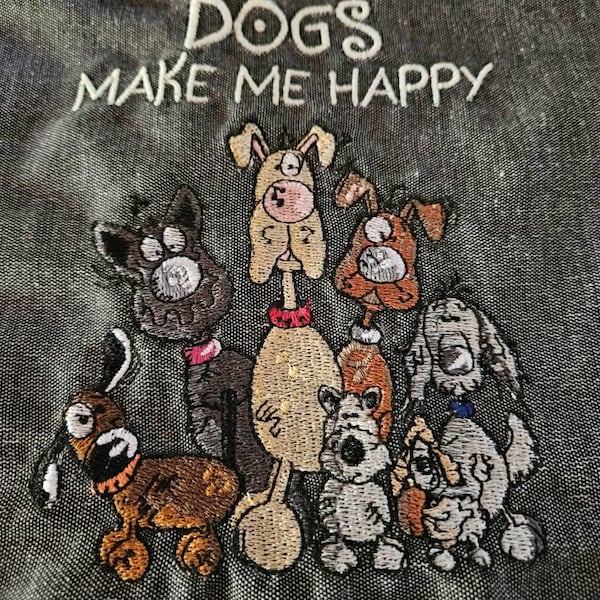 Dogs Make Me Happy Embroidery Design Dog Lover Pattern Digital Dog File ...