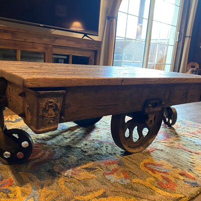Lineberry Cart Coffee Table / Factory Cart - Etsy