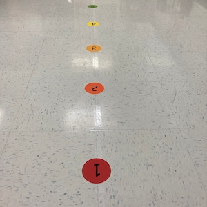 Teacher's Helper Set of 27 Floor Decals. Spots: line Leader, door ...