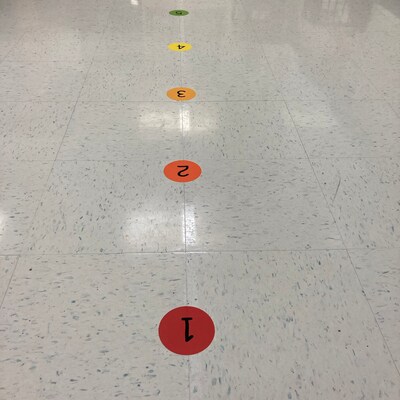 Teacher's Helper Set of 27 Floor Decals. Spots: line Leader, door ...