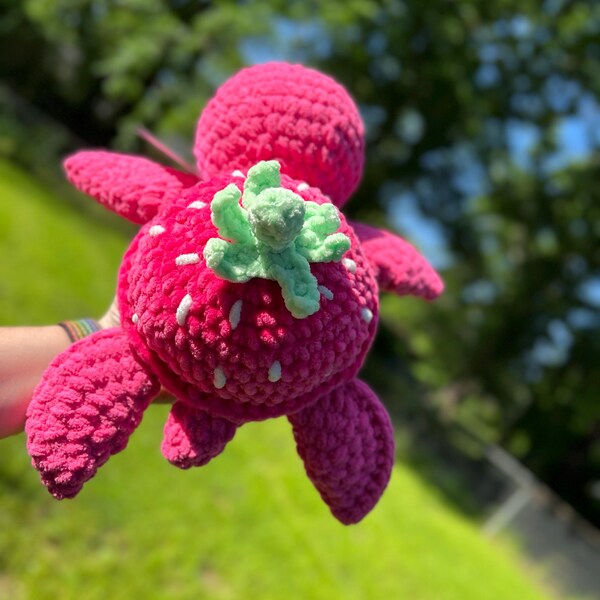 Crochet Strawberry Turtle Pattern PDF Download Beginner Friendly ...