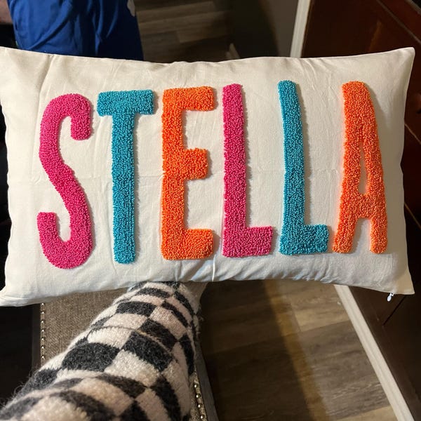 Personalized Dorm Room Number Cover, Punch Needle Pillow, Dorm Room ...