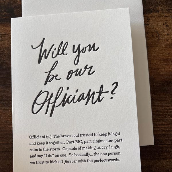 Will You Be Our Officiant? - Proposal Card for Wedding Party - Etsy