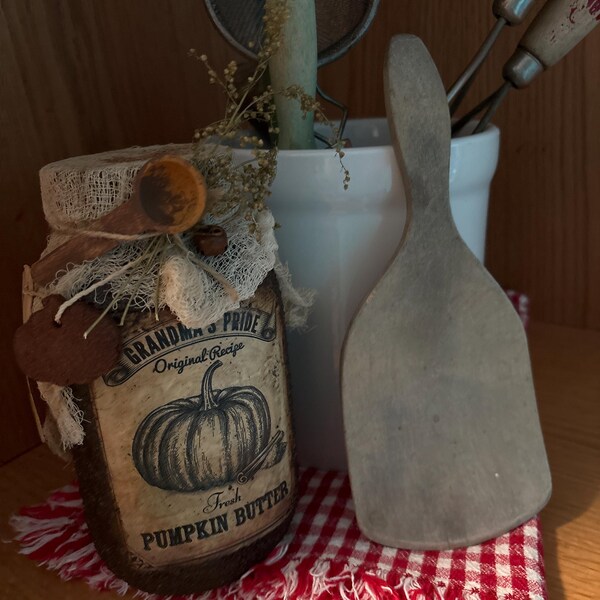 Sugar Label Handmade Primitive Grubby Pantry Jar, Grubby Distressed ...