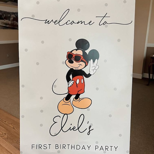 Mickey Mouse Welcome Sign | Mickey Mouse Birthday Party Decor | Mickey ...