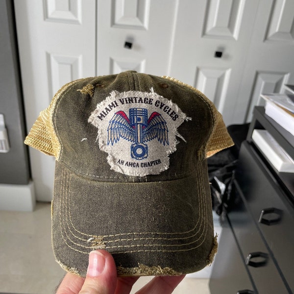 Distressed Logo Hat, Custom Distressed Raggy Patch Hat With Your Logo, Logo Hat, Custom Hats ...