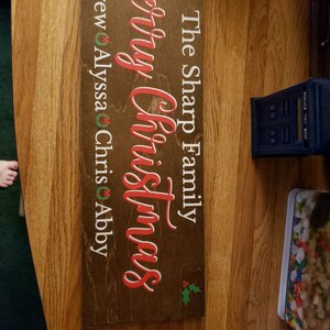 Christmas Sign With Kids Names, Family Name Christmas Decor, Christmas ...