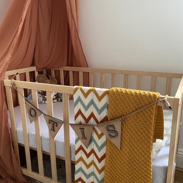 Personalised Bunting With Wooden Letters for Nursery Decor. Name ...