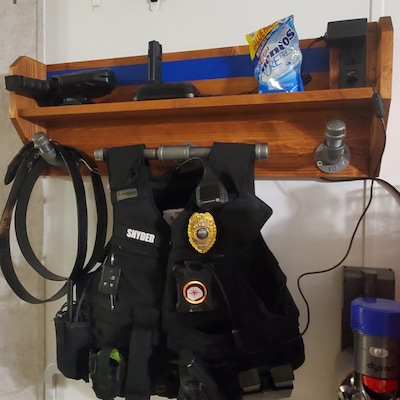 Large Duty and Tactical Gear Rack Thin Blue Line Double Belt Hanger ...