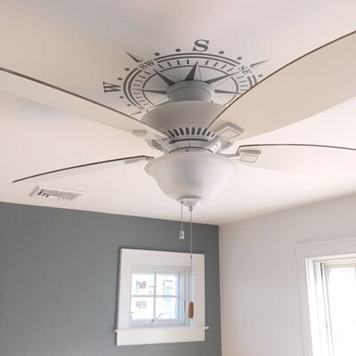 Compass Ceiling Medallion Wall Decal Nautical Chandelier Beach Decor ...